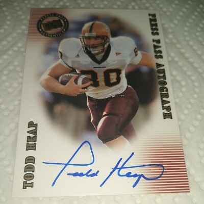 Todd Heap 2001 Press Pass Autograph Rookie Arizona State University Sun ...