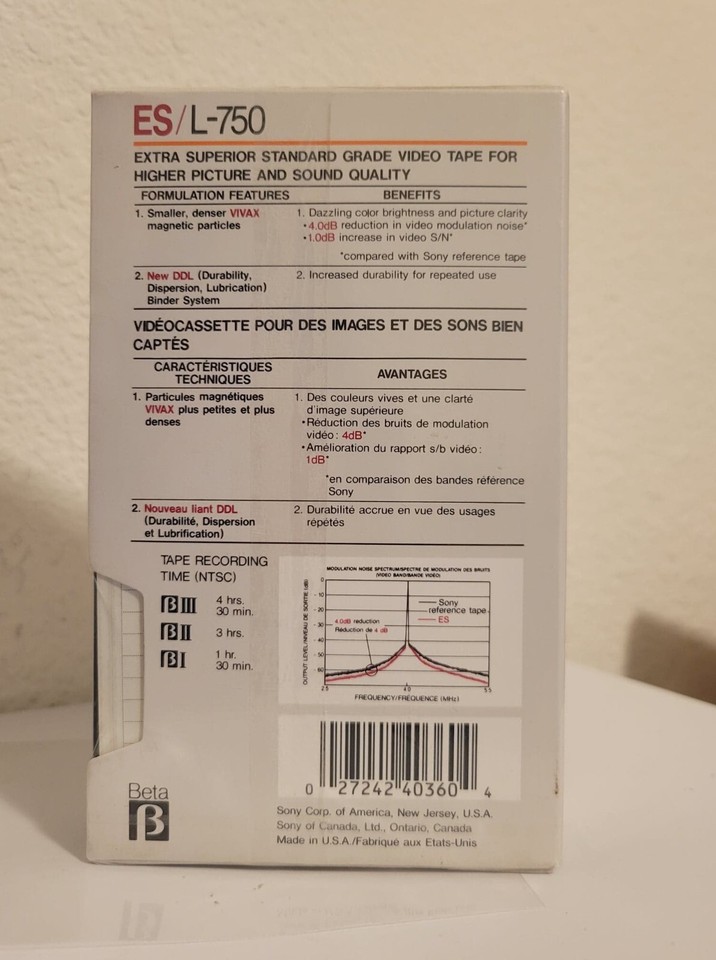 Sony ES L-750 Dynamicron Beta Tape Factory Sealed L-750ESB | eBay