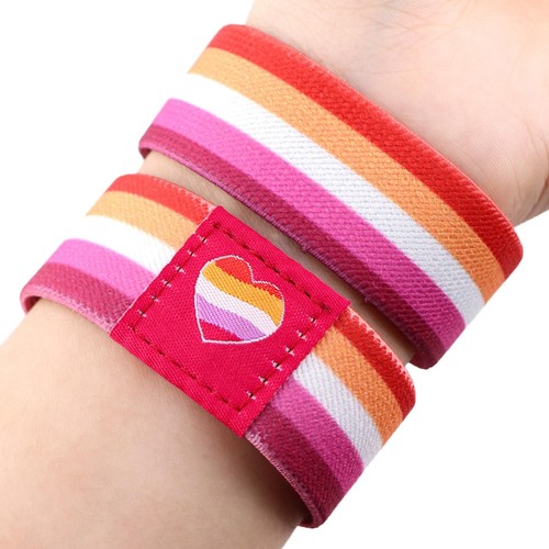 Rainbow LGBT Pride Bracelet Wristband for Women Men, Stretch Elastic ...