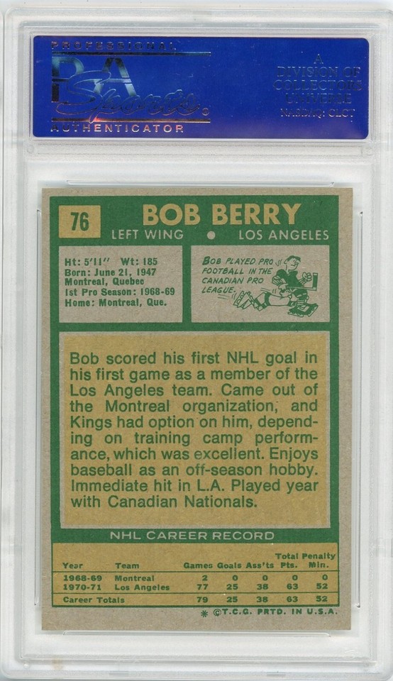 1971 Topps Bob Berry #76 PSA 8 P1377 | eBay