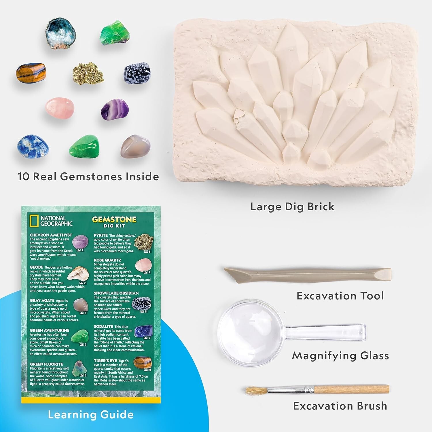 Super Gemstone Dig Kit - Excavation Gem Kit with 10 Real Gemstones for ...