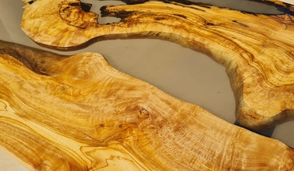 Transparent Wood Epoxy Coffee Table, Epoxy Resin Table,Smokey River ...