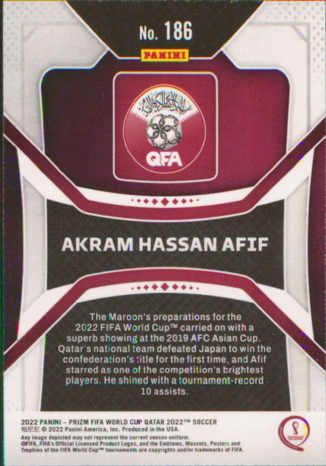 2022 Panini Prizm FIFA World Cup Qatar #186 Akram Hassan Afif Qatar ...