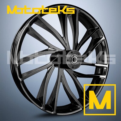 23" 23X3.5 RISE WHEEL BLACK FOR HARLEY TOURING BAGGER MODELS FRONT RIM ...