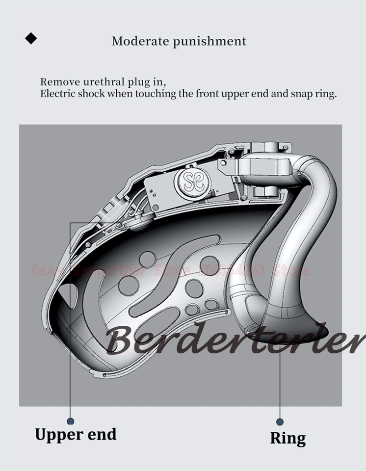 Smart Remote Control Shock Cage Chastity Cage Abstinence Ring Lock ...