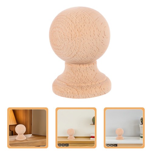 Round Replacement Finials Wooden for Furniture Bed Posts Indoor Decor ...