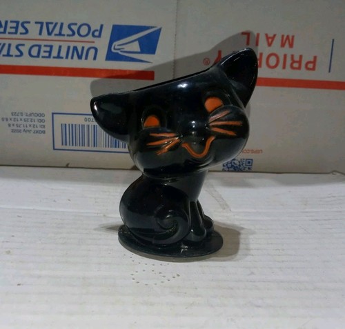 Vintage Halloween Plastic Rosbro Black Cat Candy Container | eBay