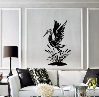 Vinyl Wall Decal Sticker Bird Heron Fast Beak Reeds Swamp (n1879) | eBay