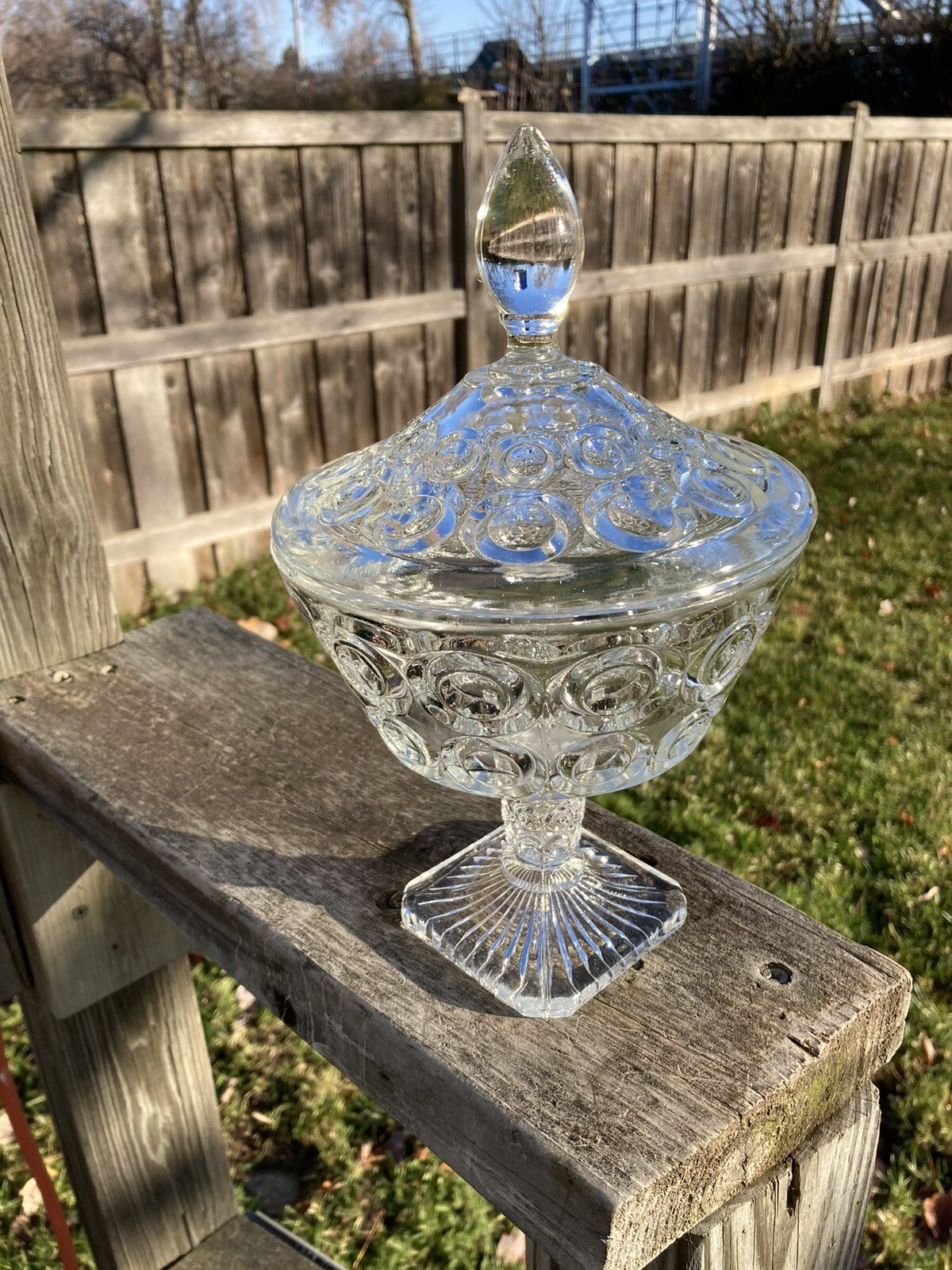 EAPG Flint Glass Giant Bullseye EXCELSIOR Pattern Covered Compote 1850 ...