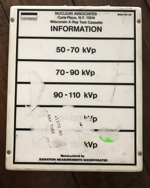 Victoreen Nuclear Assoc Wisconsin KVP Test Cassette X-ray 07-467x 2ea ...