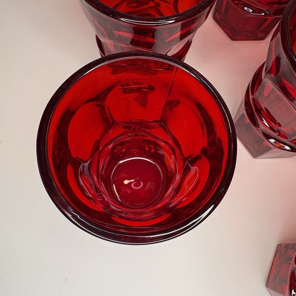Fostoria Argus Ruby Red Glasses 11 oz Ice Tea Water Tumblers Set Of 9 | eBay