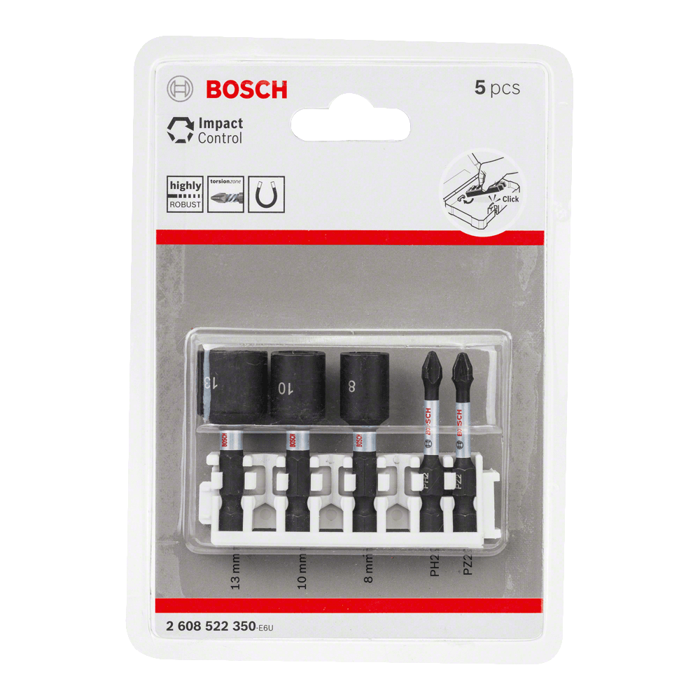 Bosch Impact Control PH2, PZ2 SCREWDRIVER BIT AND TEK NUT SETTER ...