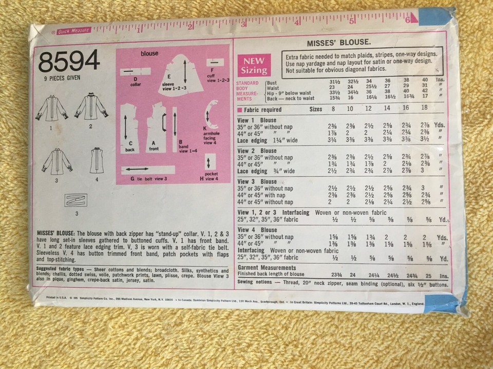 Simplicity Patterns (W) ~ CUT PATTERNS ~ All are Size 12 ...