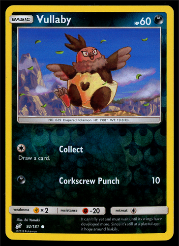 Pokemon Card Team Up Vullaby 92/181 Reverse Holo Common - NM | eBay