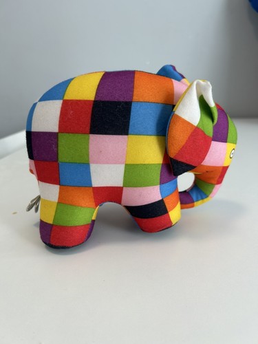 Vintage Elmer the Patchwork Elephant Soft Plush David McKee 6" Tall ...