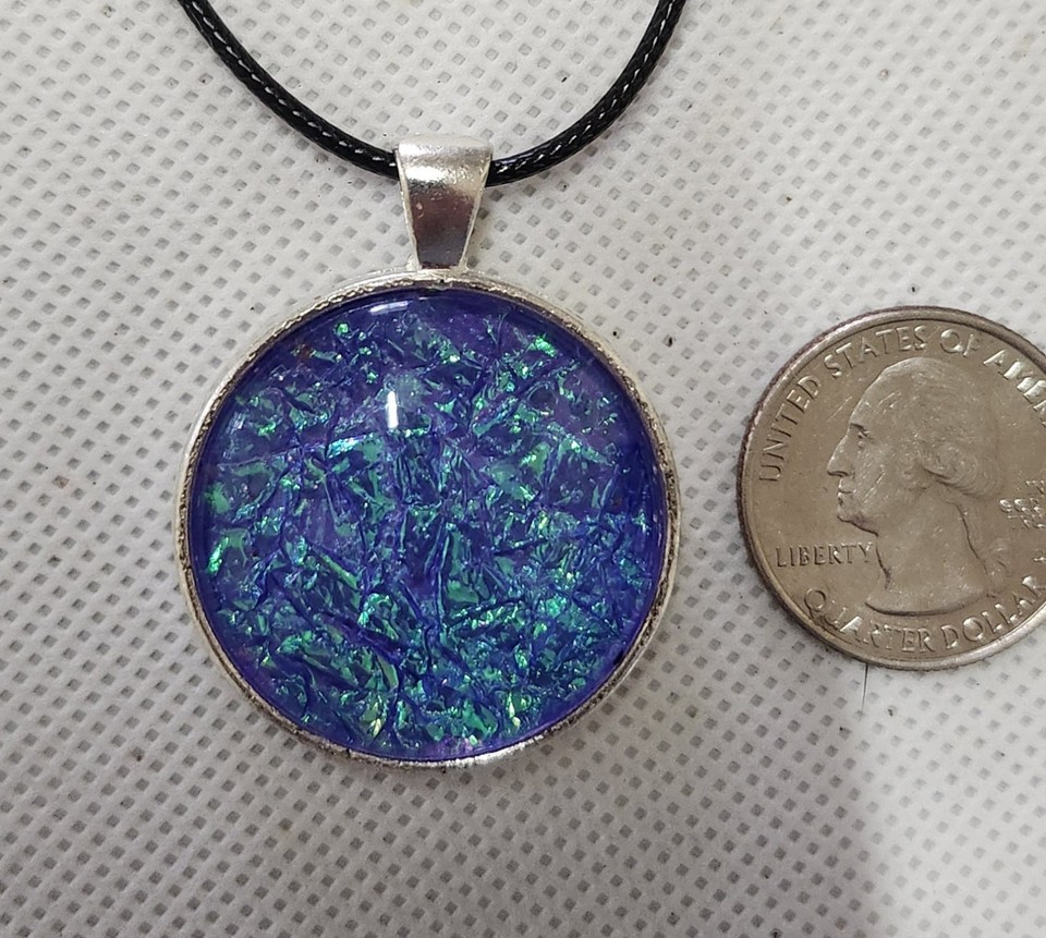 Unique OOAK Statement Art Under Glass Pendant Necklace On Cord ...