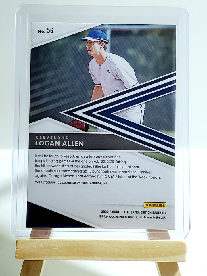 Logan T Allen 2020 Panini Elite Extra Edition On-Card Auto #56 ...