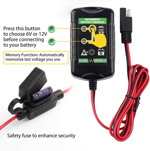 6V 12V Battery Charger Maintainer Trickle for Harley Davidson ...