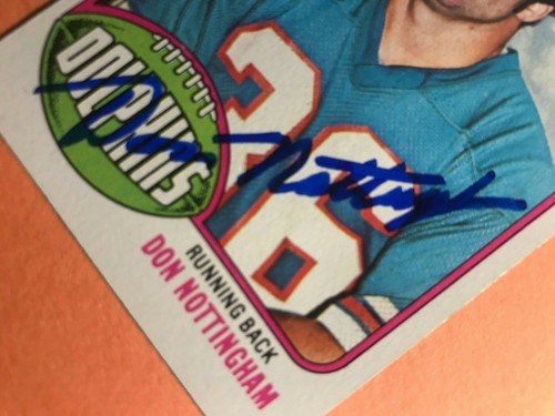 SIGNED DON NOTTINGHAM 1976 TOPPS FOOTBALL CARD AUTOGRAPHED - DOLPHINS ...