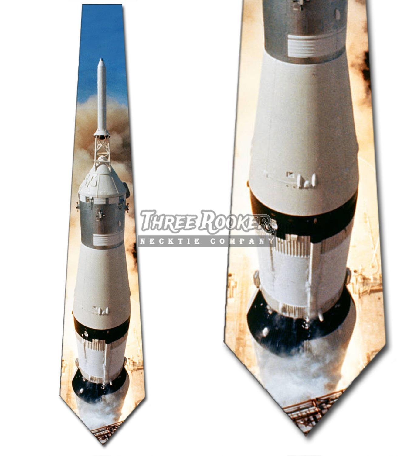 Apollo 11 Tie Space necktie NASA Rocket Men's Holiday Neck Ties Brand ...
