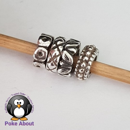 Genuine Pandora 4x Spacer Charm Leaf 790206 Cross 790177 Dots 790244 ...