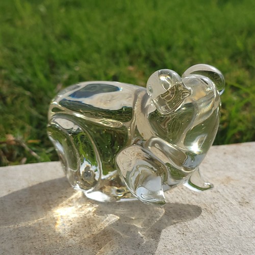 Art Glass Frog Toad Abstract Big Eyes Ready to Leap Jump Clear Small ...