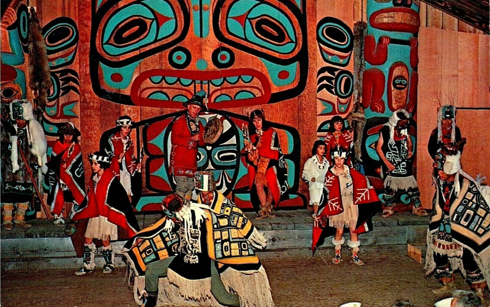 POSTCARD - ALASKA Chilkat Dancers Tlinget Tribe - Totem Village, Port ...
