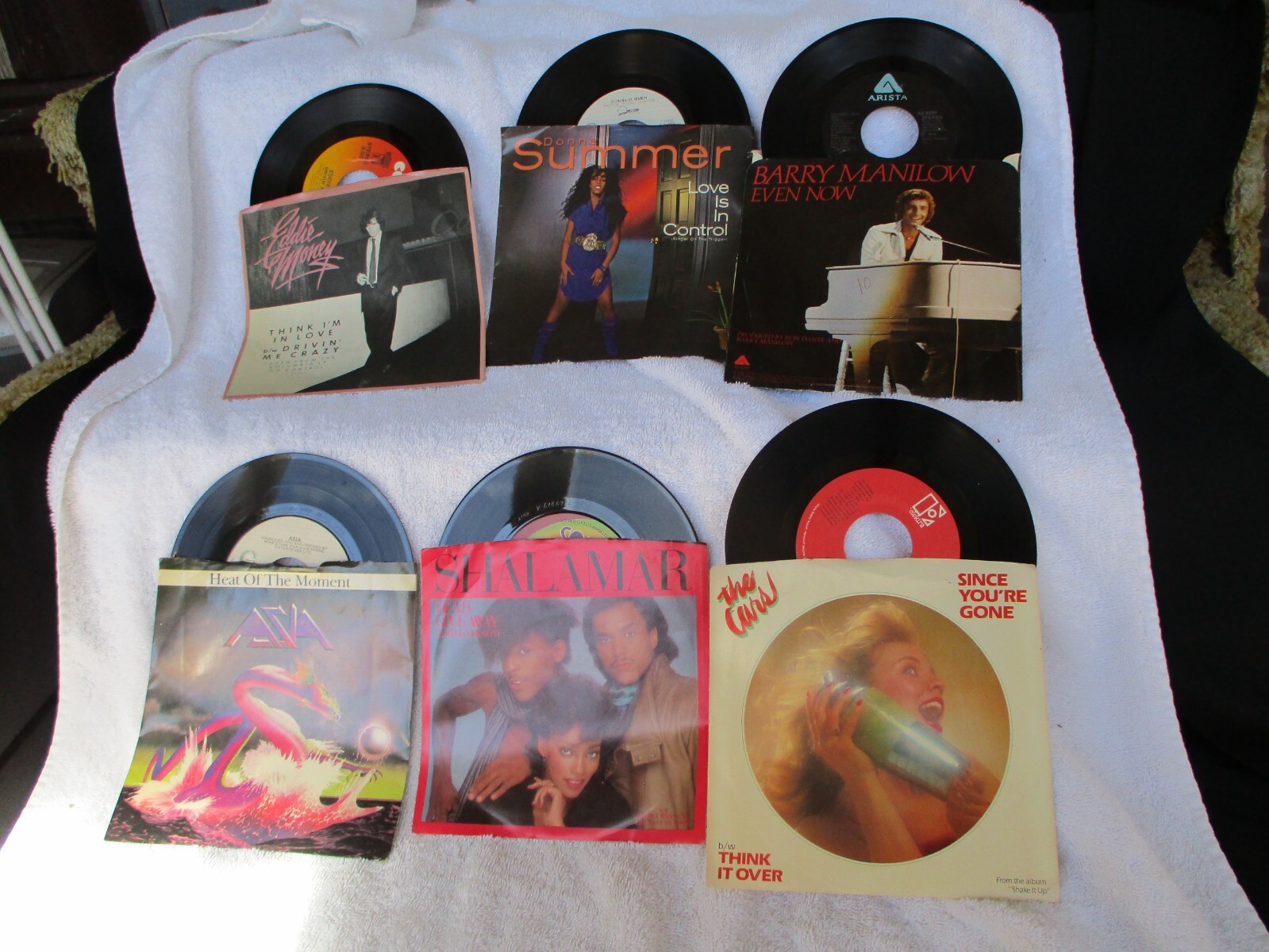 Lot of (6) Vintage 45 RPM Records w/Picture Sleeves ~ Various Artists ...