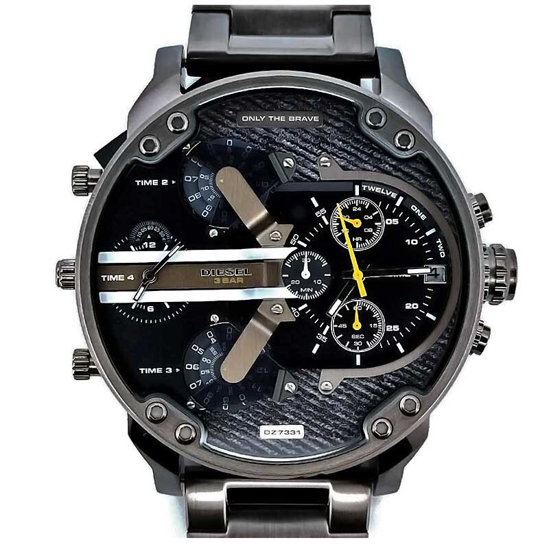 NEW Genuine DIESEL Mr Daddy 2.0 Chronograph Blue Denim Large Mens Watch ...