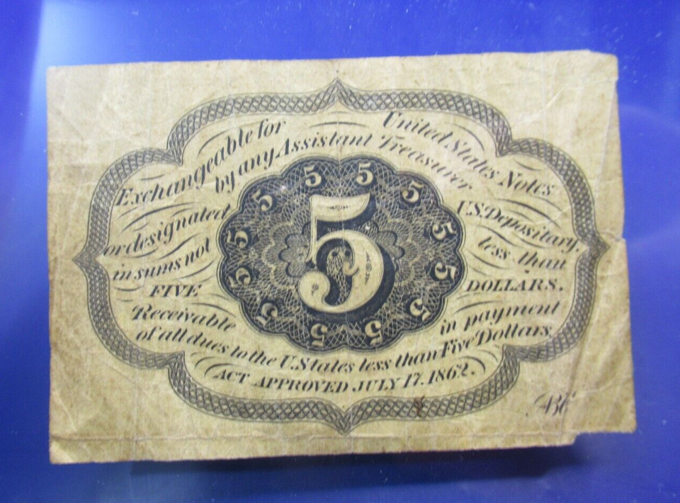 1862 Fractional Currency, 5 Cents, Civil War, First Issue, Postage ...
