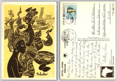Vintage Achalme Art Postcard - Ivory Coast Abidjan Fish Market 1950s | eBay