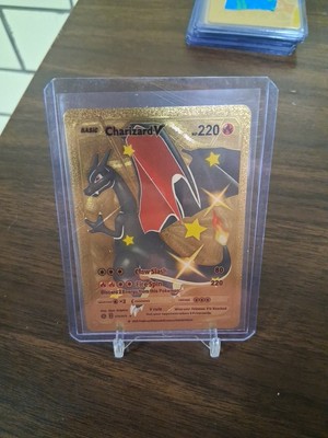Charizard V HP 220 Gold Foil Pokemon Card 079/073 Fan Art | eBay