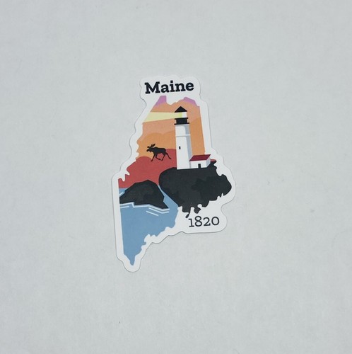 Maine State 1820 Sticker Decal Vinyl USA Travel Souvenirs Journal Tc6 ...