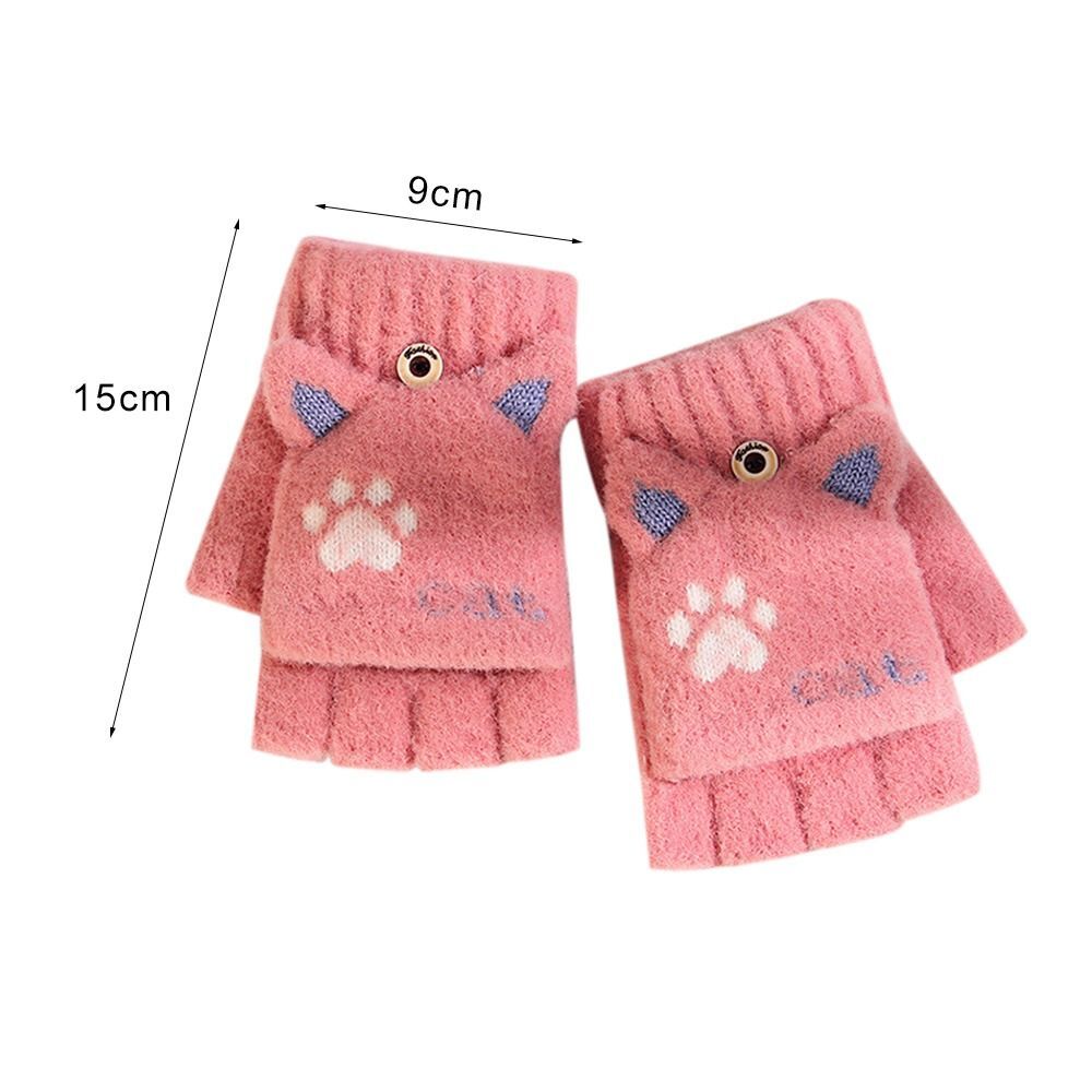 Cold Proof Warm Gloves Knitting Mittens Touch Screen Gloves Half Finger ...