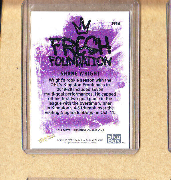 Shane Wright-2021 Metal Universe Champions SkyBox-Kraken-Card-#FF16 ...