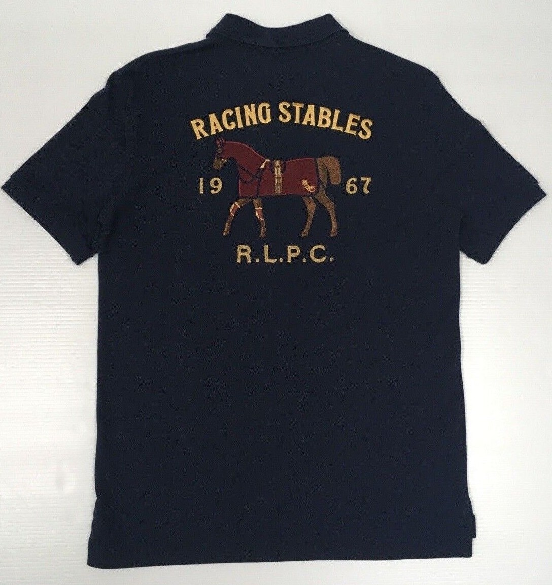 Polo Ralph Lauren Horse Racing Stables Embroidered Royal Mesh Shirt ...