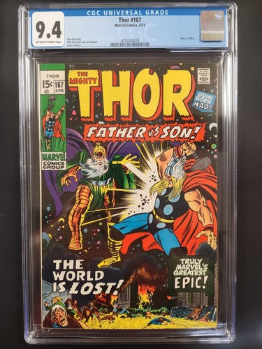 Thor #187 April 1971 CGC 9.4 NM OWW Pages Marvel Comics Thor vs Odin | eBay