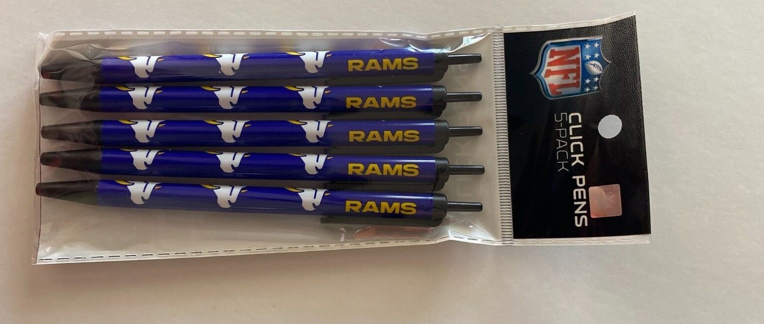 NFL Click Pens 5 pack Black Ink Choose Your Team | eBay
