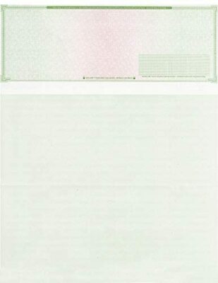 25 Blank Check Stock Paper "High Security" - Check On Top - Green/Red ...