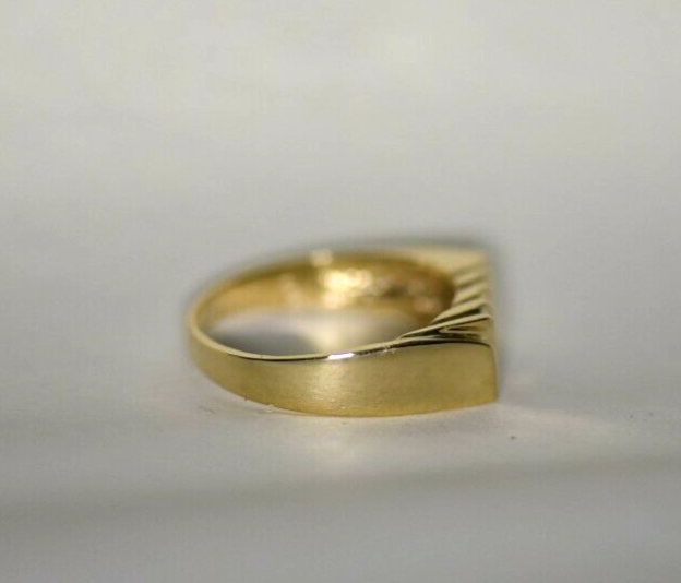 SOLID 14k Yellow Gold Retro Design Mens Ring Vintage 1970 - 80s? | eBay