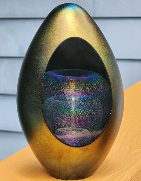 Huge Eickholt Triple Fountain Seed Life Iridescent Aurene Glass ...