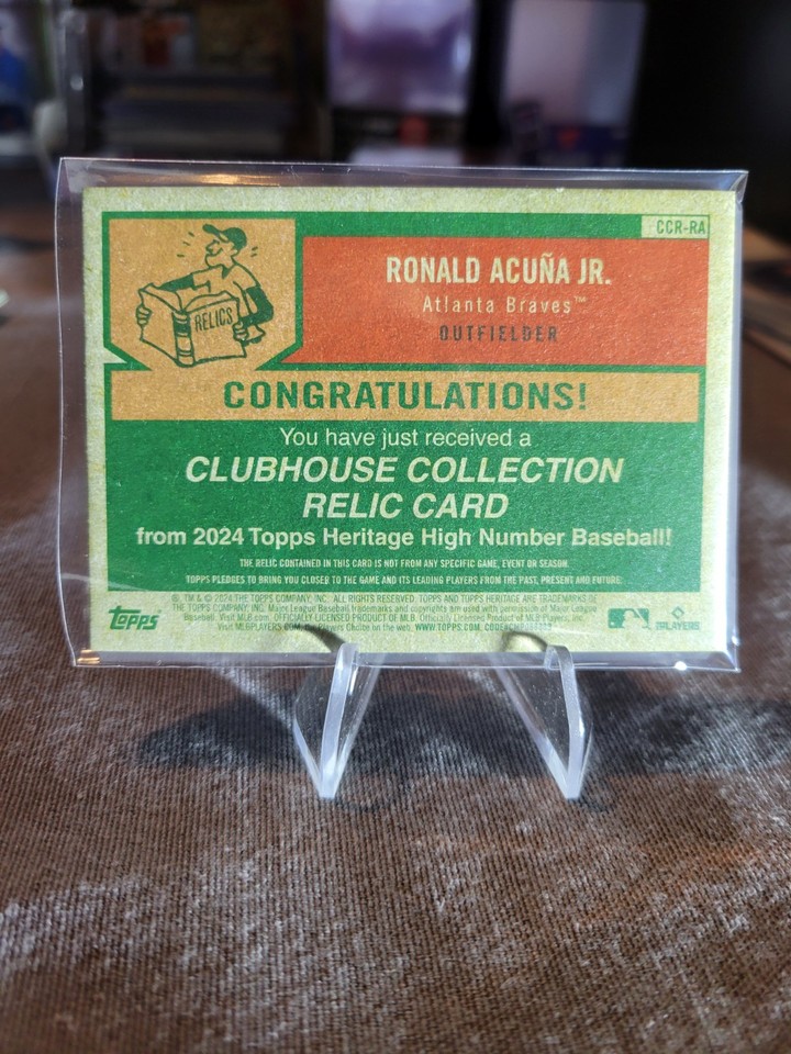 2024 Topps Heritage High Number RONALD ACUNA JR. #CCR-RA Clubhouse ...