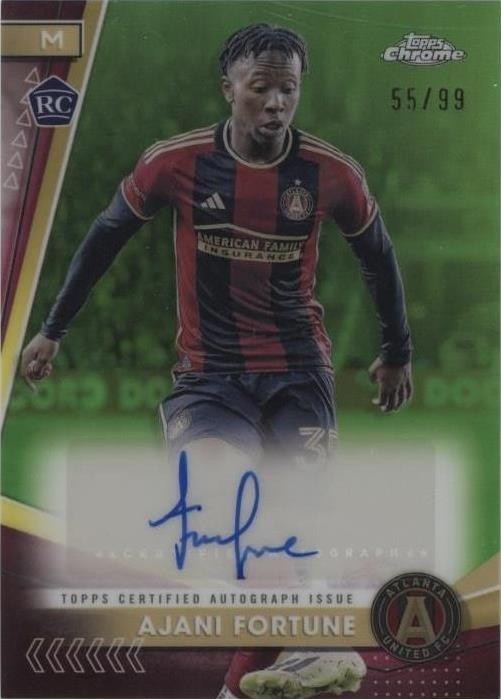 2024 Topps Chrome Mls - Autographs Ajani Fortune #CA-AF Neon Green ...