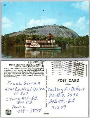 General Robert E Lee Boat Stone Mountain Georgia Postcard | eBay