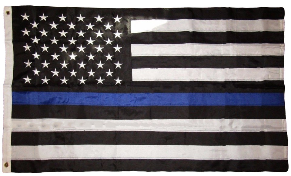 Thin Blue Line American Flag Police With Embroidered Stars and Sewn ...
