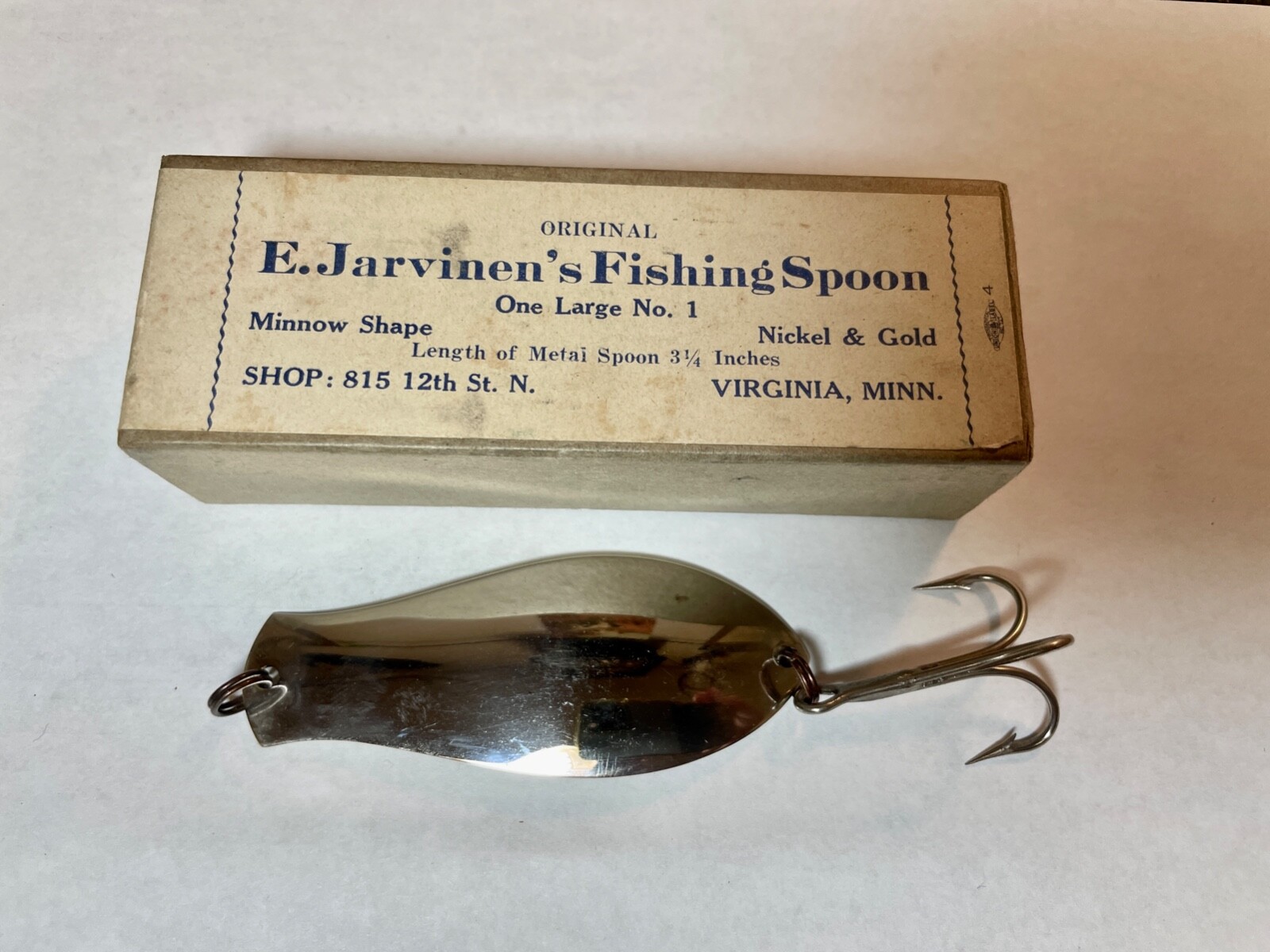 Vintage E. Jarvinen's Spoon fishing lure, 3.25" size, NEW in Box | eBay