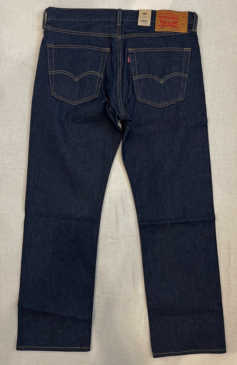 Levis 501 Original Fit Mens Stretch Jeans 36X30 Dark Blue Levis 501 Original Fit Mens Stretch Jeans 36X30 Dark Blue
