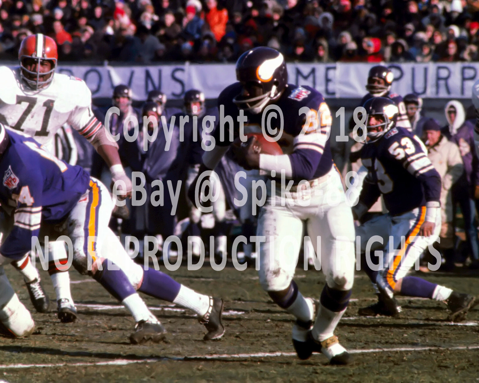 OSCAR REED MINNESOTA VIKINGS RUN METROPOLITAN STADIUM NFL CHAMPIONSHIP ...