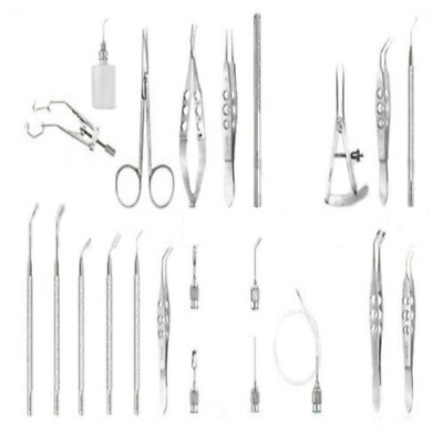 CATARACT SET OF 22 PIECES OPHTHALMIC EYE INSTRUMENT EYE MICRO SURGERY ...