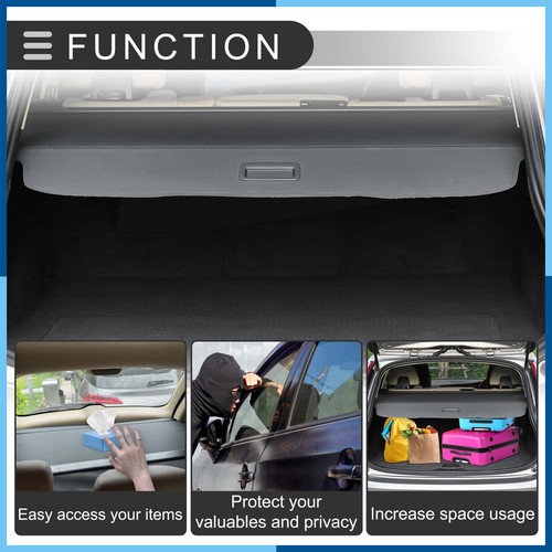 Retractable Cargo Cover for Kia Seltos 2020-2024 Black Carbon Fiber New ...